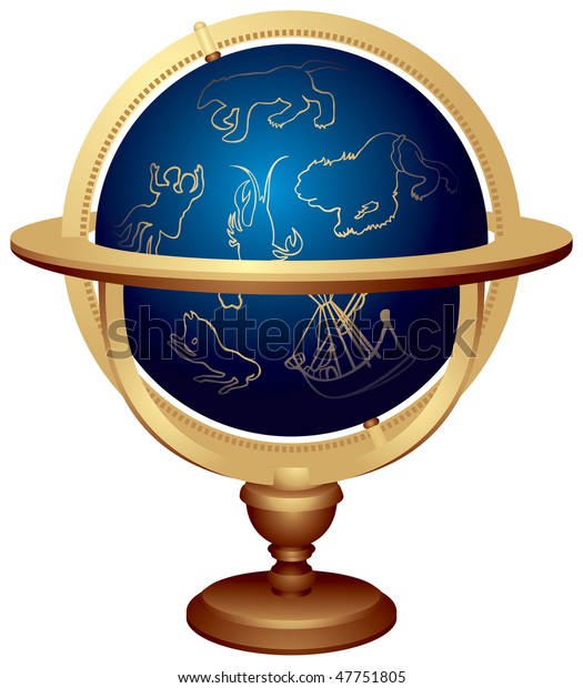 Star Globe Celestial Globe Used Astronomy Stock Vector (Royalty Free ...