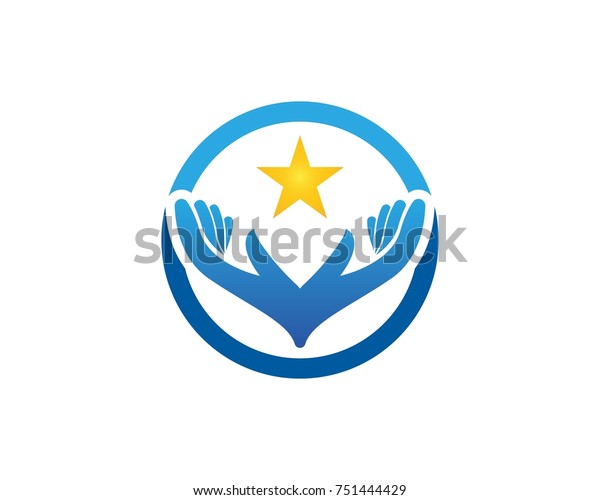 Star Hand Logo Design Template Stock Vector (Royalty Free) 751444429 ...