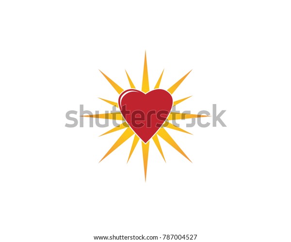 Star Heart Logo Design Template Stock Vector (Royalty Free) 787004527 ...
