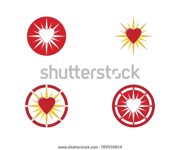 Star Heart Logo Design Template Stock Vector (Royalty Free) 789050854 ...