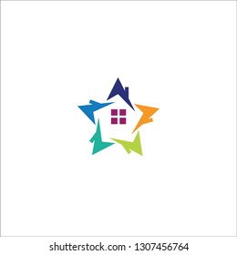 Star House Logo Template Stock Vector (Royalty Free) 1307456764 ...