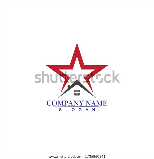 Star House Logo Template American House Stock Vector (Royalty Free ...