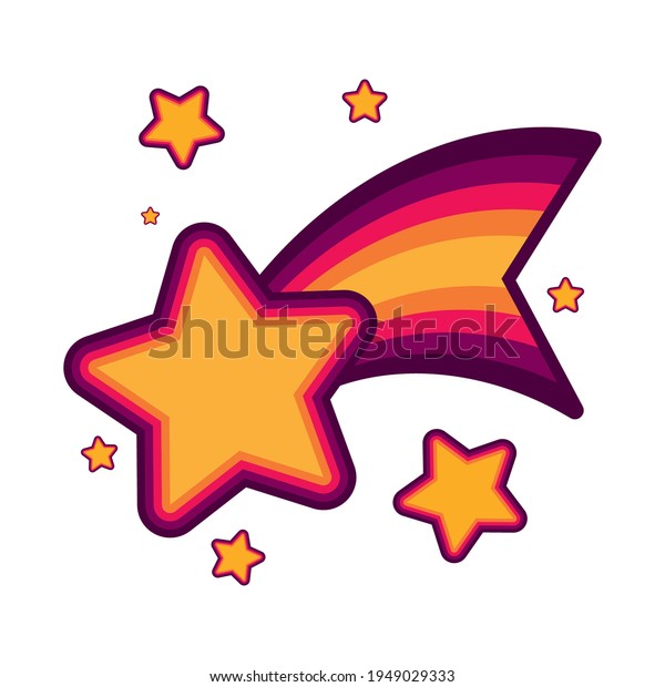 Star Icon Falling Cute Cartoon Isolated Stock Vector (Royalty Free ...