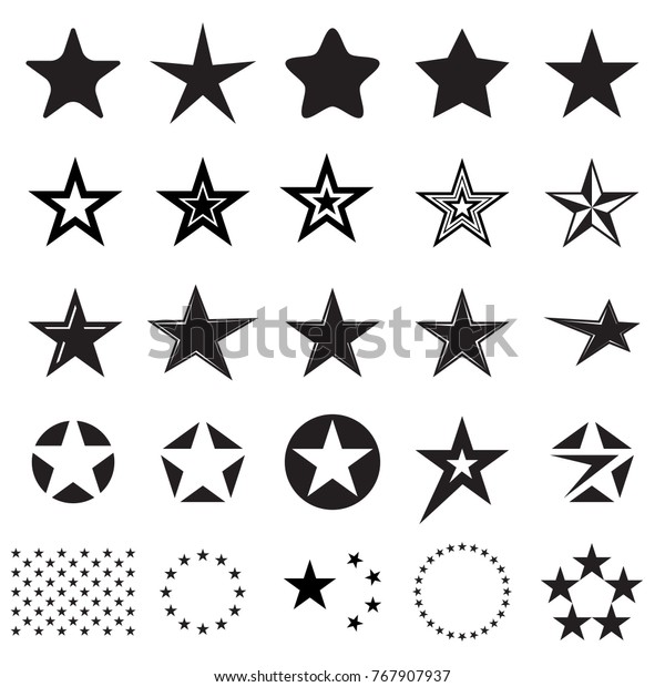Star Icons Set Different Star Symbols Stock Vector (Royalty Free) 767907937