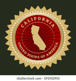 Star Label Map California Vector Stock Vector (Royalty Free) 191932955 ...