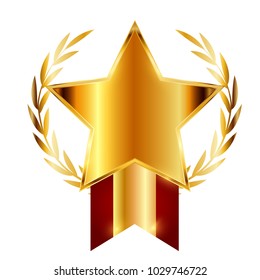Star Laurel Gold Icon Stock Vector (Royalty Free) 1029751438 | Shutterstock
