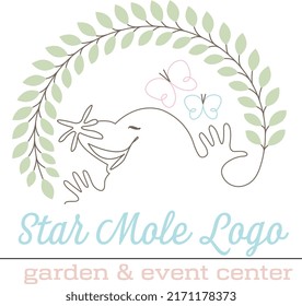 Star Mole Logo Leaf Arch Butterflies Stock Vector (Royalty Free ...