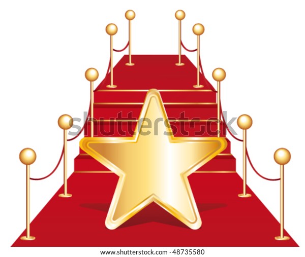 Star On Red Carpet Vector Illustration Stock Vector (Royalty Free ...