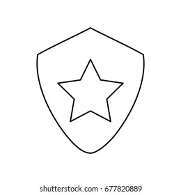 Star On Shield Symbol Stock Vector (Royalty Free) 677820889 | Shutterstock
