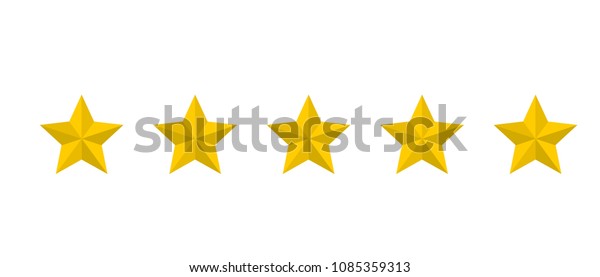 Star Rating Realistic Gold Star Set Stock Vector (Royalty Free ...