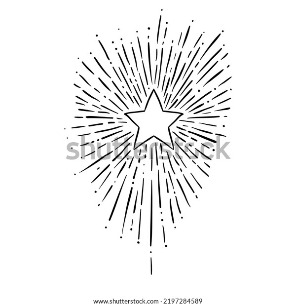 Star Rays Vector Illustration Tattoo Astrology Stock Vector (Royalty ...