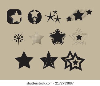 Star Set Vector Logo Icon Stock Vector (Royalty Free) 2172933887 ...
