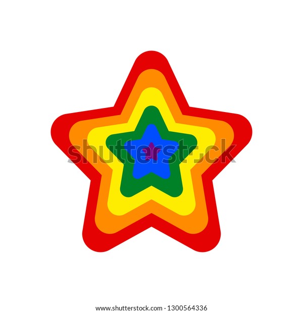 Star Shape Lgbt Rainbow Pride Flag Stock Vector (Royalty Free ...