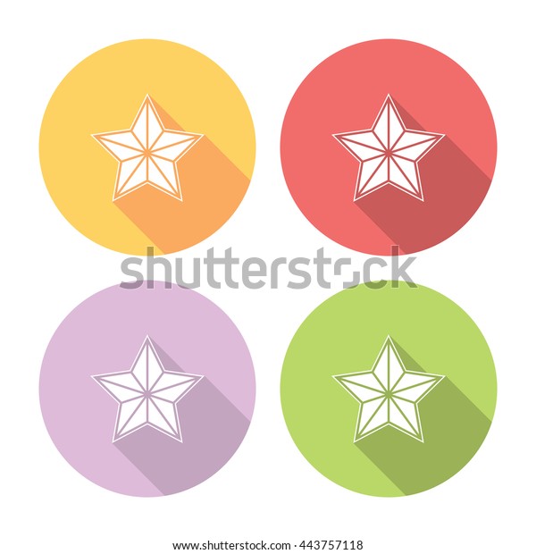 Star Shape Sign Flat Style Design Stock Vector (Royalty Free) 443757118 ...