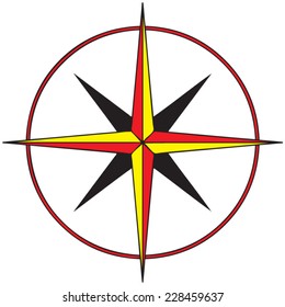 Star Shaped Compass Rose Cartography Mapping Stock Vector (Royalty Free ...