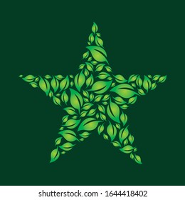 Star Shaped Green Leaf Background Illustration Stock Vector (Royalty ...