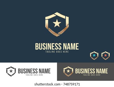 Power Shield Protection Logo Template Stock Vector (Royalty Free ...
