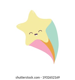 Star Smiling One Rainbow Vector Illustration Stock Vector (Royalty Free ...