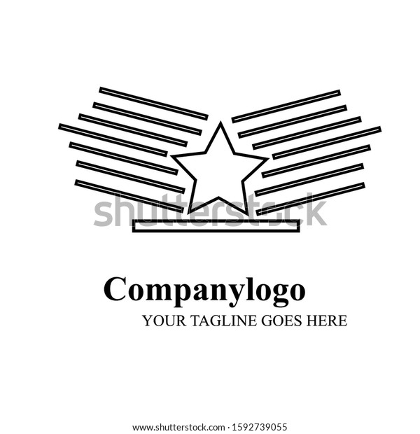 Star Space Logo Black White Stock Vector (Royalty Free) 1592739055 ...