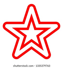 Star Symbol Icon Red Simple Hollow Stock Vector (Royalty Free ...