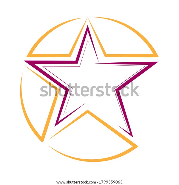 Star Template Logo Sticker Emblem Isolated Stock Vector (Royalty Free ...
