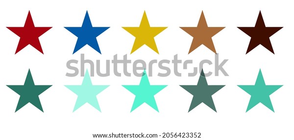 Star Ten Icon Set Different Colors Stock Vector (Royalty Free ...