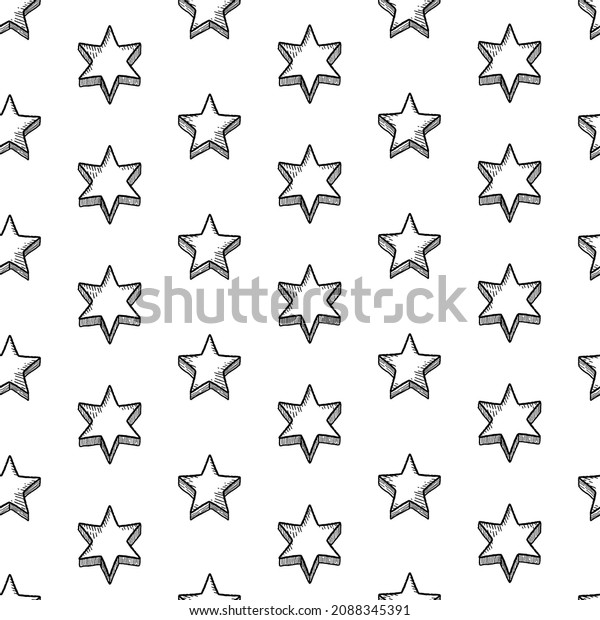 Star Texture Seamless Vector Hand Drawn Stock Vector (Royalty Free ...