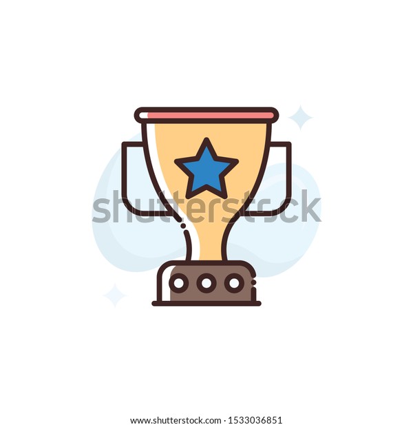 Star Trophy Vector Illustration Outline Filled Stock Vector (Royalty ...
