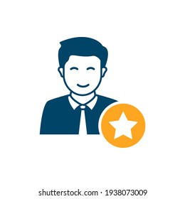 Star User Icon Design Isolated On Stock Vector (Royalty Free ...