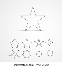 Star Vector Outline Icon Set Stock Vector (Royalty Free) 499155562 ...