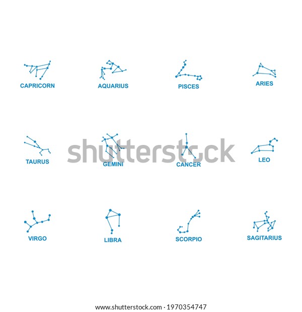 Star Zodiac Constellations Icon Set Vector Stock Vector (Royalty Free ...