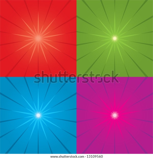 Starburst 4 Colours Stock Vector (Royalty Free) 13109560 | Shutterstock