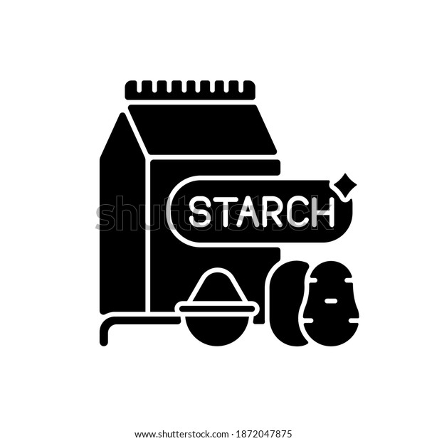 Starch Black Glyph Icon Nutrient Products Stock Vector (Royalty Free ...