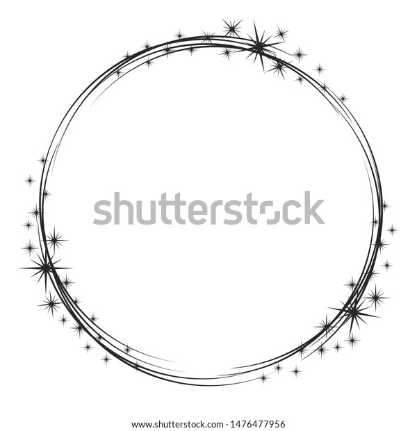 Stardust Frame Shiny Star Circle Frame Stock Vector (Royalty Free ...