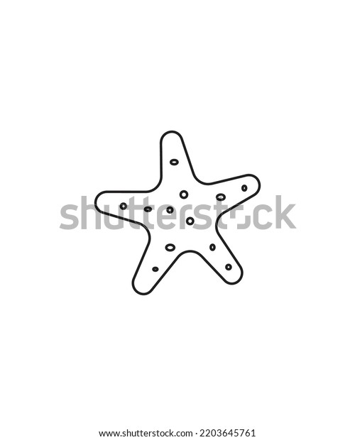 Starfish Line Art Vector Illustration Shown Stock Vector (Royalty Free ...