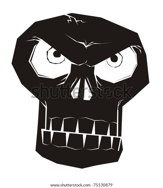 Staring Ghost Skull Black Halloween Vector Stock Vector (Royalty Free ...