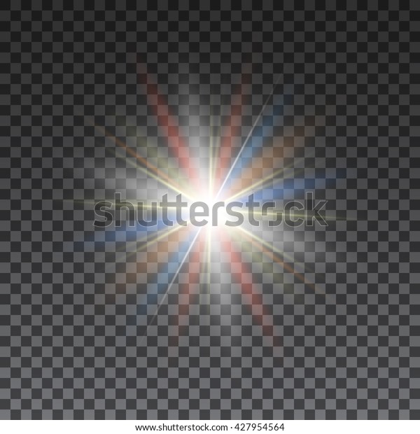 Starlight On Transparent Background Light Effect Stock Vector (Royalty ...