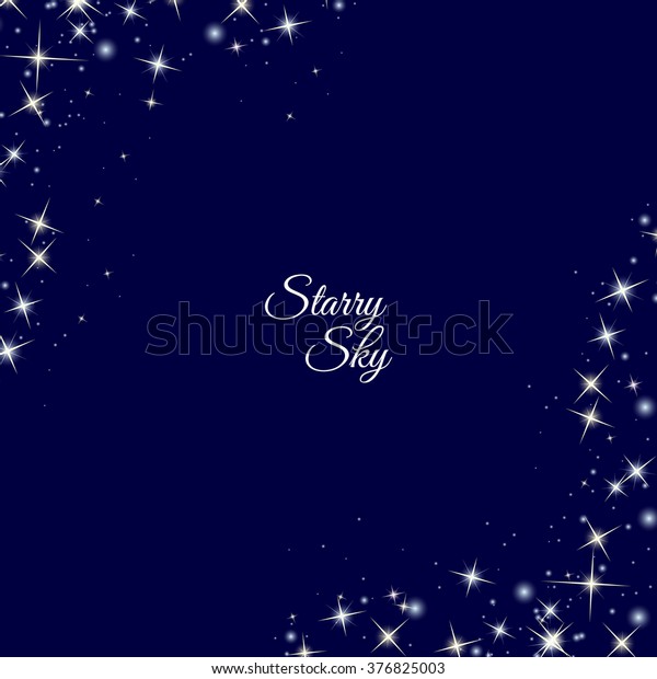 Starry Frame On Dark Blue Background Stock Vector (Royalty Free ...