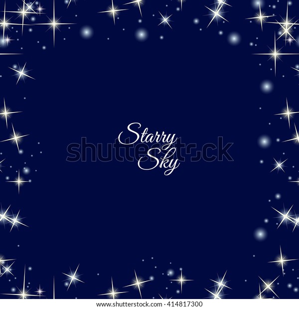 Starry Frame On Dark Blue Background Stock Vector (Royalty Free ...