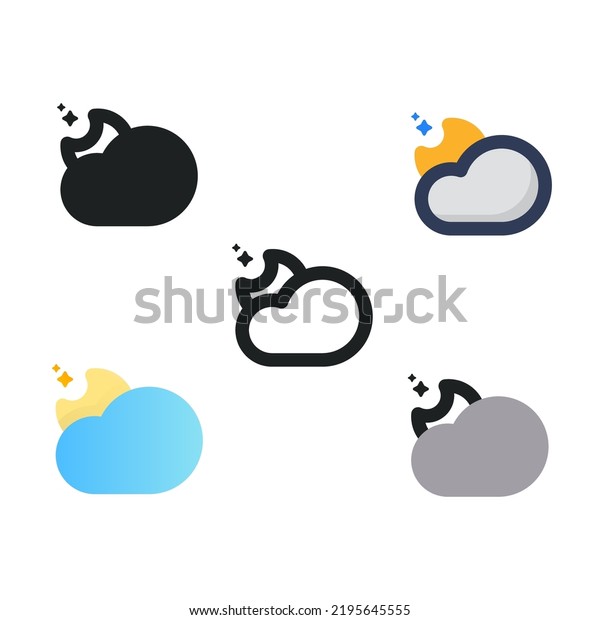 Starry Night Weather Forecast Icon Stock Vector (Royalty Free ...