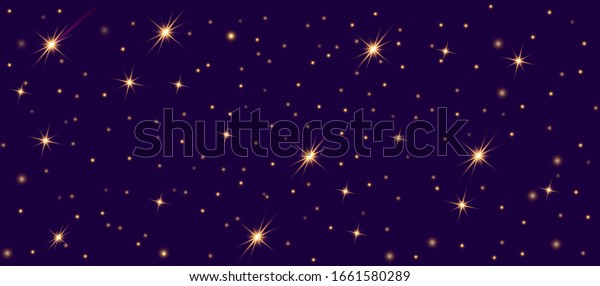 Starry Sky Bright Dim Stars Dark Stock Vector (Royalty Free) 1661580289 ...