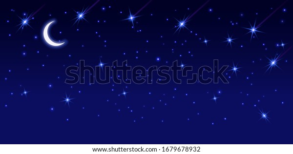 Starry Sky Bright Dim Stars Dark Stock Vector (Royalty Free) 1679678932