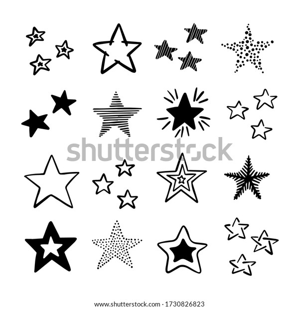 Stars Different Styles On White Background Stock Vector (Royalty Free ...