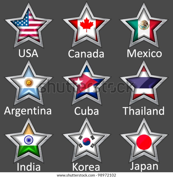 Stars Flags Icon Vector Stock Vector (Royalty Free) 98972102 | Shutterstock