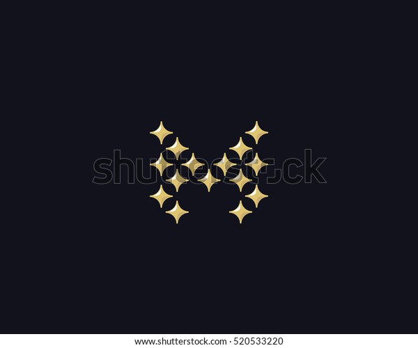 Stars Letter M Vector Logotype Luxury Stock Vector (Royalty Free) 520533220