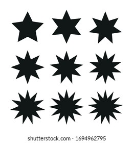 Vektor Stok Stars Set Five Thirteen Points Vectors (Tanpa Royalti ...