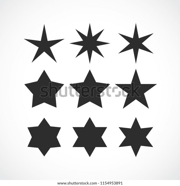 Stars Shapes Vector Collection Isolated On Stock Vector (Royalty Free ...