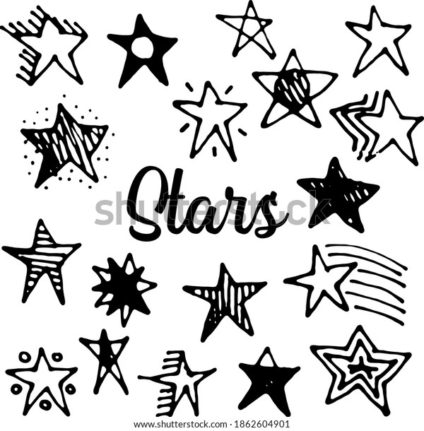 Stars Sketch Hand Draw Vector Illustration Stock Vector (Royalty Free ...