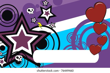 Stars Skull Cartoon Background Vector Format Stock Vector (Royalty Free ...