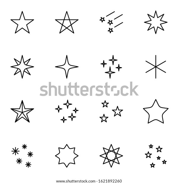 Stars Starlight Icon Set Simple Stars Stock Vector (Royalty Free ...